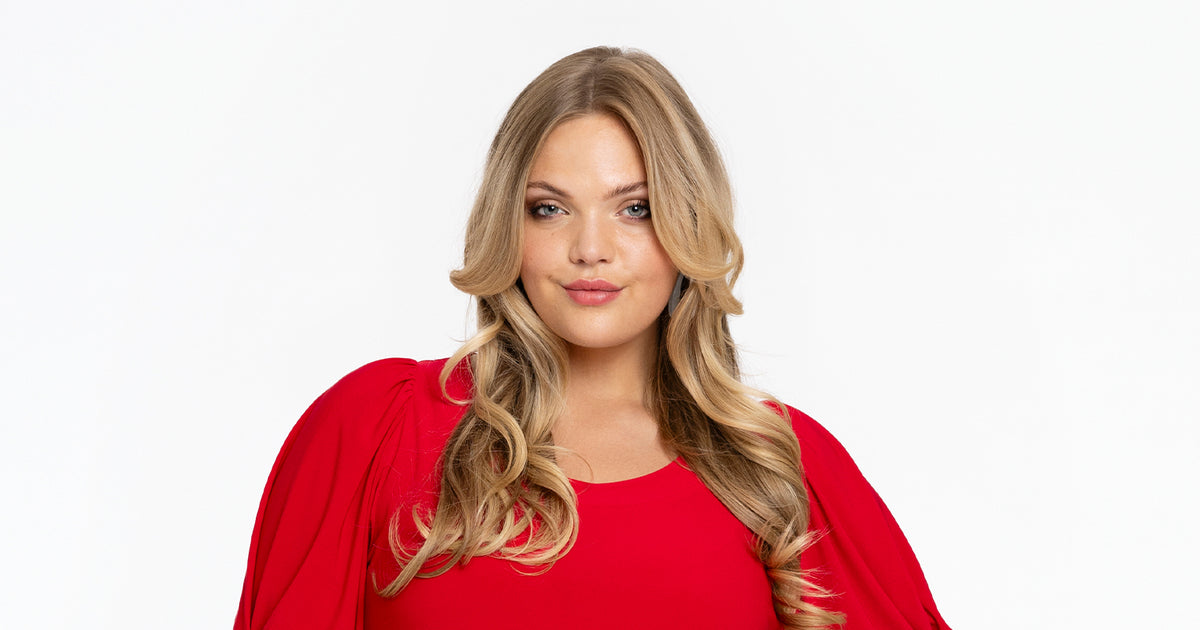 Kleid mit Puffärmeln DOLCE - Rot