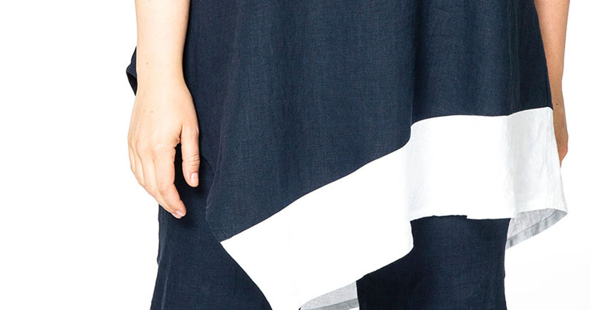 Hose lang LINEN - blau